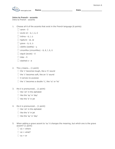 French Accents! | Teaching Resources