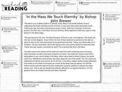 The Mass Guided Reading | Teaching Resources