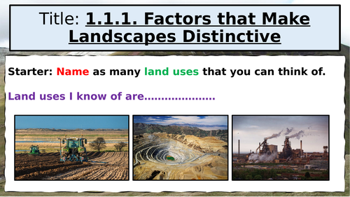 WJEC GCSE Theme 1: Distinctive Landscapes - ALL Lessons | Teaching ...