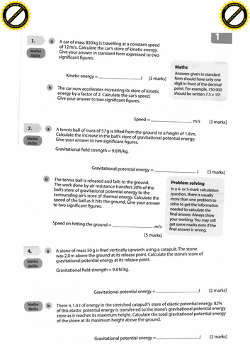 Physics - Calculating Changes in Energy | Teaching Resources