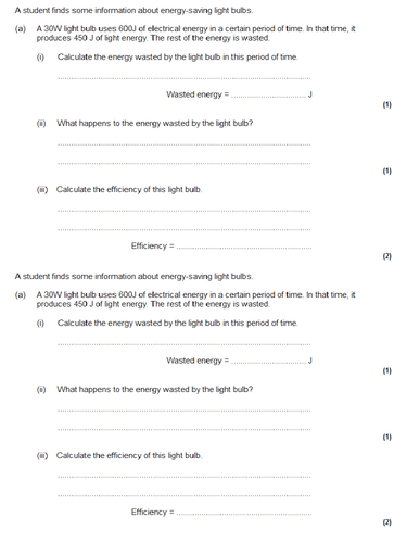 Physics - Energy Efficiency | Teaching Resources