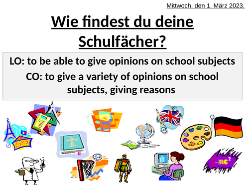 Die Schulfächer - School Subjects - Giving Opinions - Full Lesson ...