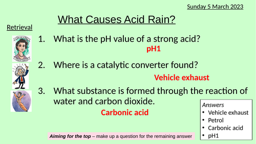 Year 7 Environmental Science Week - Lesson 2 - Acid Rain (PowerPoint ...