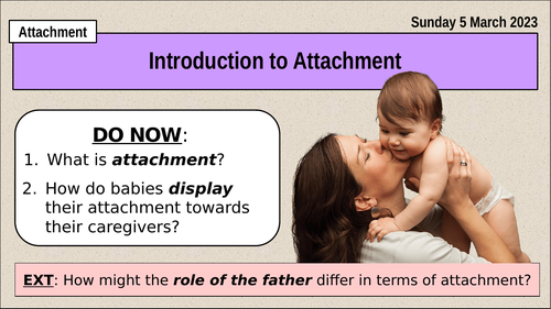 A-Level Psychology - INTRODUCTION TO ATTACHMENT [Attachment Topic ...
