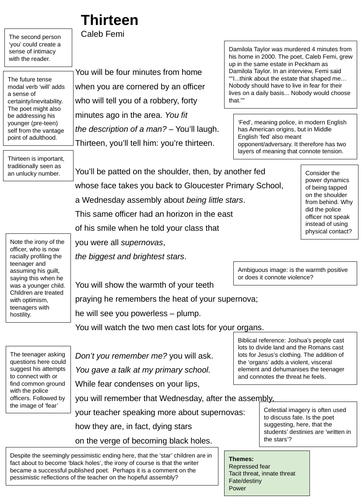 8 fully annotated poems from Worlds and Lives Anthology | Teaching Resources