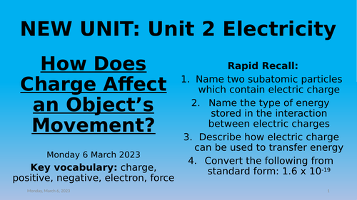 Physics - Static Electricity | Teaching Resources