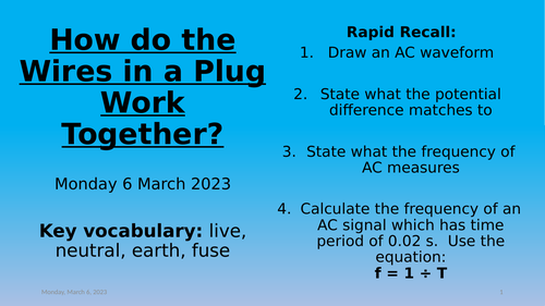 Physics - Mains Electricity | Teaching Resources