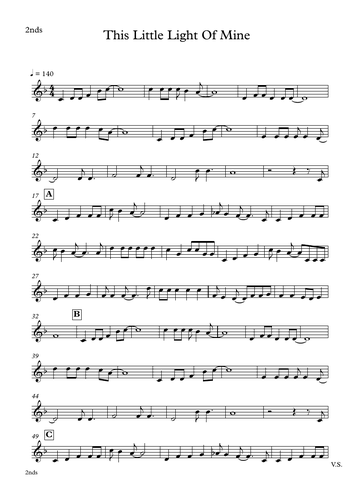 This Little Light of Mine Score + Parts | Teaching Resources