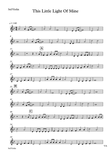 This Little Light of Mine Score + Parts | Teaching Resources