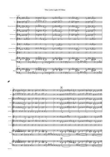 This Little Light of Mine Score + Parts | Teaching Resources