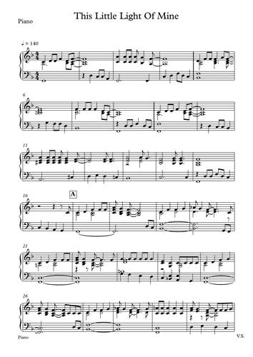 This Little Light of Mine Score + Parts | Teaching Resources