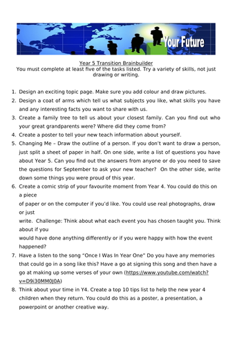 PSHE Y5 Careers Homework | Teaching Resources