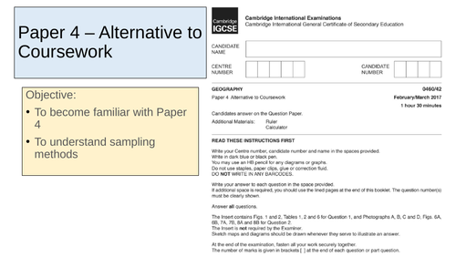 CIE GCSE Geography paper 4 unit of work | Teaching Resources