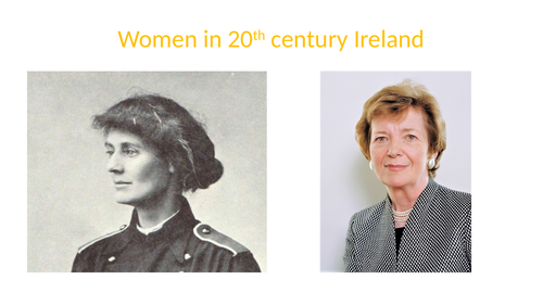 Junior Cycle History: Women in 20th century Ireland Entire lesson plan ...