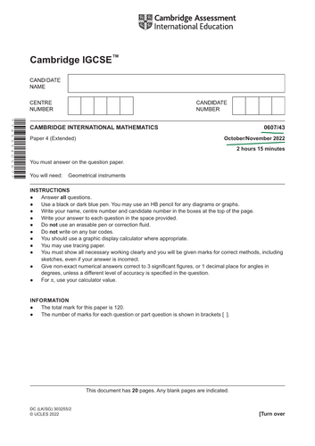 Guided Solution CIE 0607 Oct Nov Paper 43 | Teaching Resources