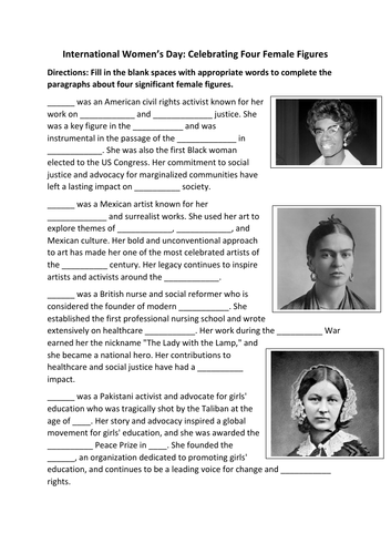 International Women's Day key figures | Teaching Resources