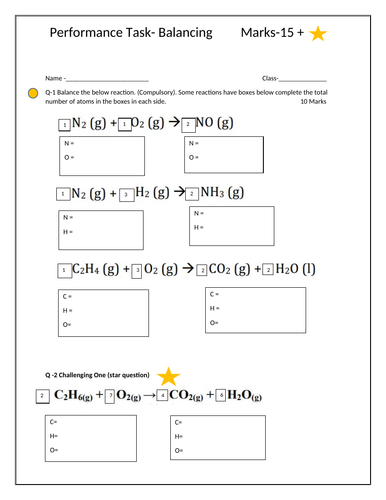 Balancing chemical equations- Interactive WS - + Ans Key | Teaching ...