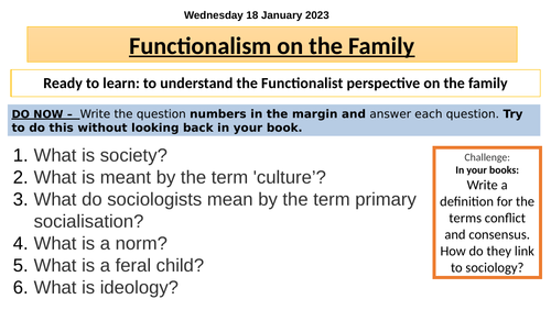 AQA GCSE Sociology Family FULL UNIT | Teaching Resources