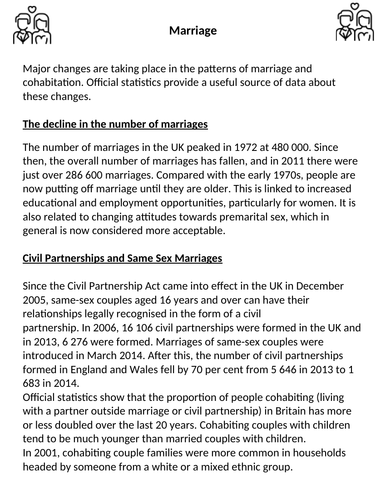 AQA GCSE Sociology Family FULL UNIT | Teaching Resources