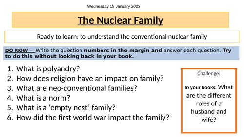 AQA GCSE Sociology Family FULL UNIT | Teaching Resources