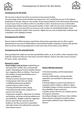 AQA GCSE Sociology Family FULL UNIT | Teaching Resources
