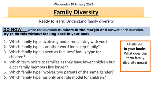 AQA GCSE Sociology Family FULL UNIT | Teaching Resources