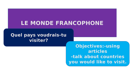 Le monde Francophone | Teaching Resources