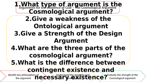 AQA A-level philosophy Cosmological Argument | Teaching Resources