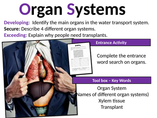 Topic 7A - Organ Systems | Teaching Resources