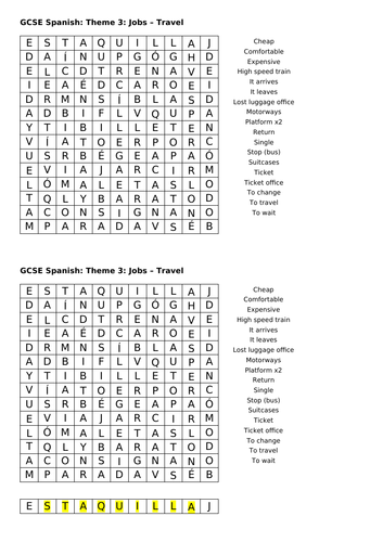 GCSE Spanish word searches Modules 5-8 | Teaching Resources