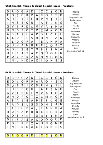 GCSE Spanish word searches Modules 5-8 | Teaching Resources