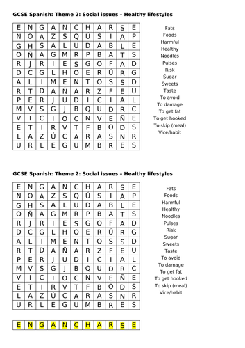 GCSE Spanish word searches Modules 5-8 | Teaching Resources