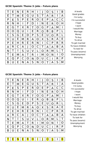 GCSE Spanish word searches Modules 5-8 | Teaching Resources