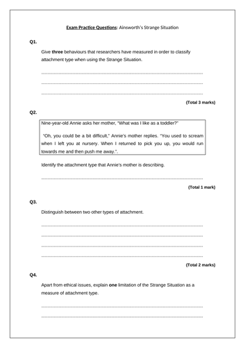 A-Level Psychology - AINSWORTH'S STRANGE SITUATION [Attachment Topic ...