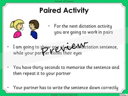 Sentence Dictation 2 - Year 5 | Teaching Resources