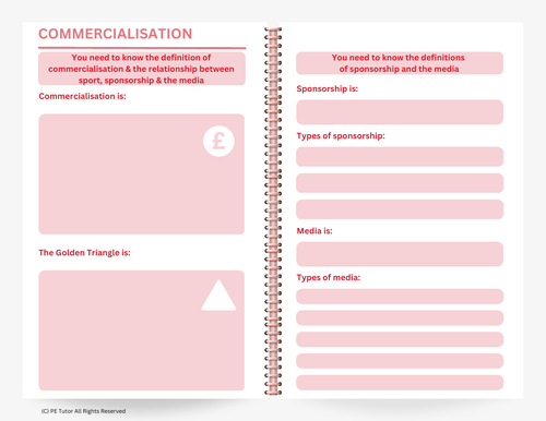AQA GCSE PE: Revision Worksheets - Commercialisation | Teaching Resources AQA GCSE PE: Revision Worksheets - Commercialisation | Teaching Resources