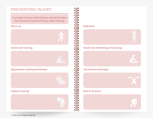 AQA GCSE PE: Revision Worksheets - Prevention of Injury | Teaching ...