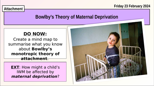 A-Level Psychology - BOWLBY'S THEORY OF MATERNAL DEPRIVATION ...