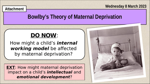 A-Level Psychology - BOWLBY'S THEORY OF MATERNAL DEPRIVATION ...
