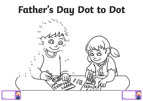 Father's Day Dot to Dot Worksheets | Teaching Resources