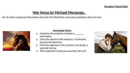 War Horse by Michael Morpurgo | Teaching Resources