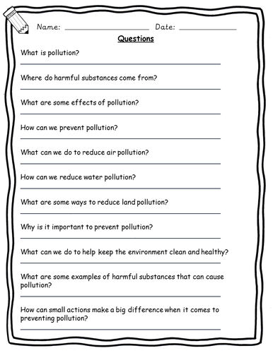 Earth Day / Environment - 5 Reading Comprehensions: pollution, water ...