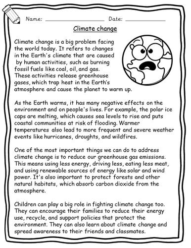 Earth Day / Environment - 5 Reading Comprehensions: pollution, water ...