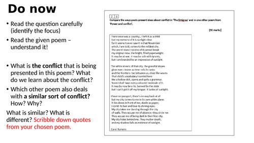Power and conflict poetry revision - structuring an academic essay ...