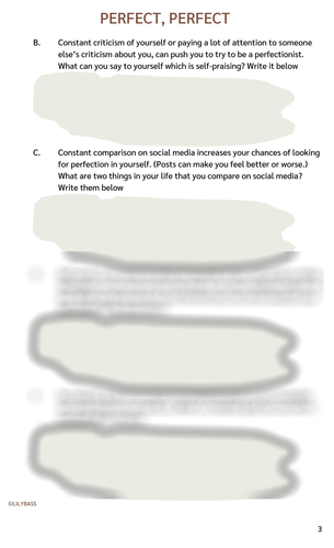 Resilience (Perfectionism) Worksheet and Lesson Plan (UK) | Teaching ...