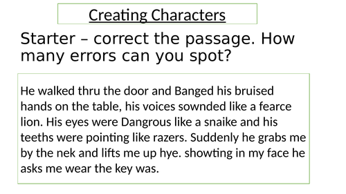 Creating Interesting Characters | Teaching Resources