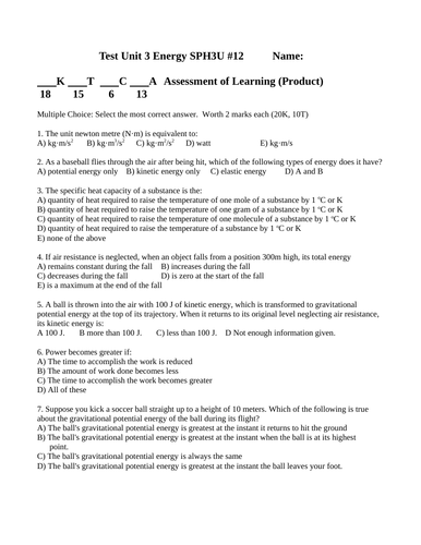 FULL YEAR TEST PACKAGE Grade 11 Physics TESTS WITH ANSWERS (20 ...