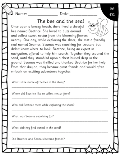 RWI Reading Comprehension Book for Set 2 and Set 3 phonics sounds ...