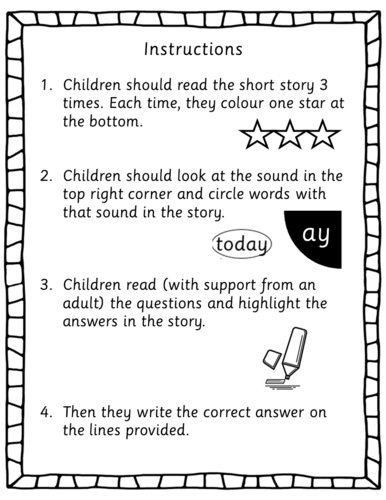 RWI Reading Comprehension Book for Set 2 and Set 3 phonics sounds ...
