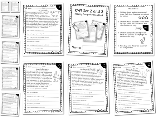 RWI Reading Comprehension Book for Set 2 and Set 3 phonics sounds ...